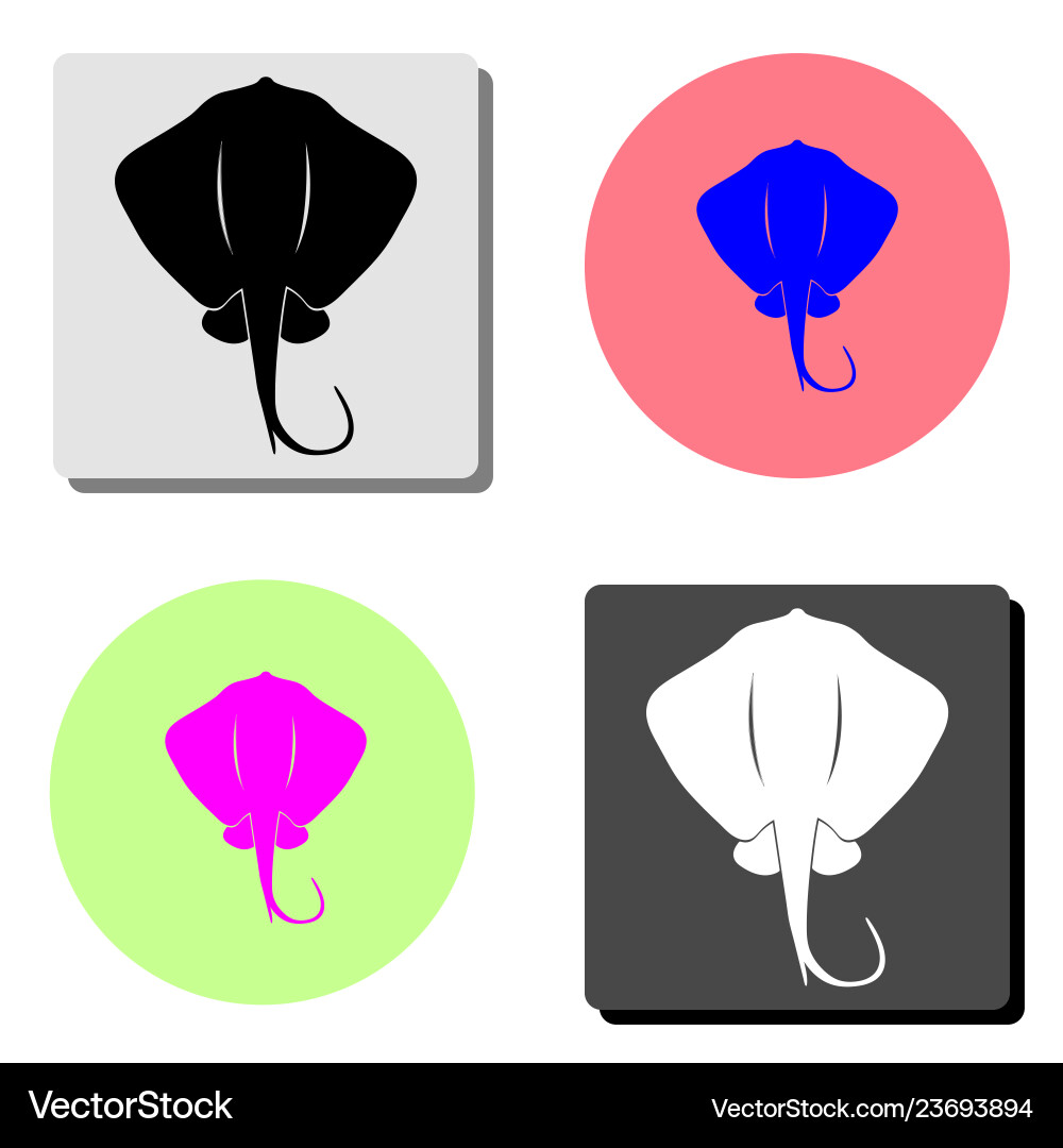 Stingray ocean animal flat icon Royalty Free Vector Image