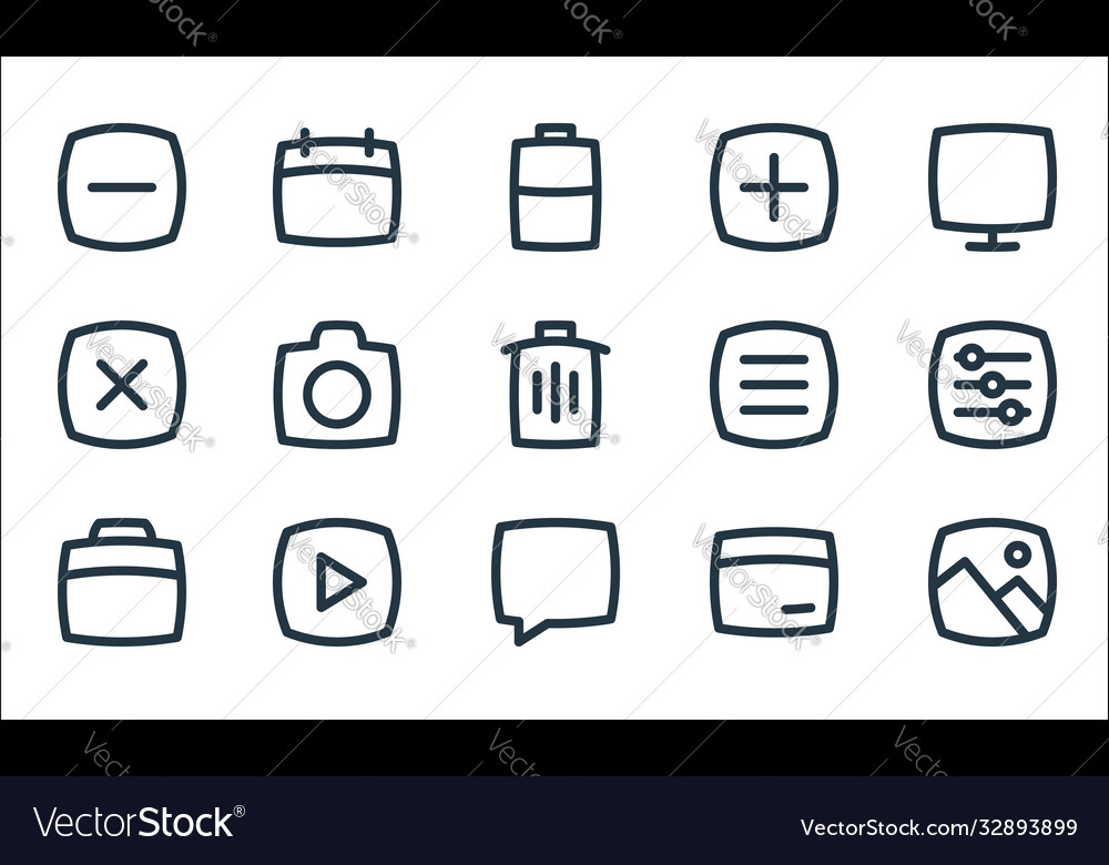 Basic Ui Line Icons Linear Set Quality Line Set Vector Image