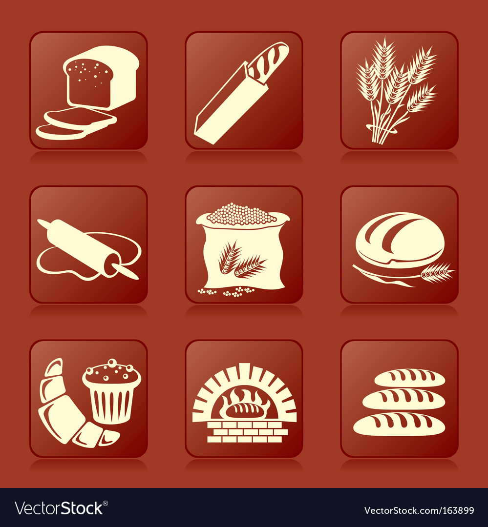 Bread button Royalty Free Vector Image - VectorStock