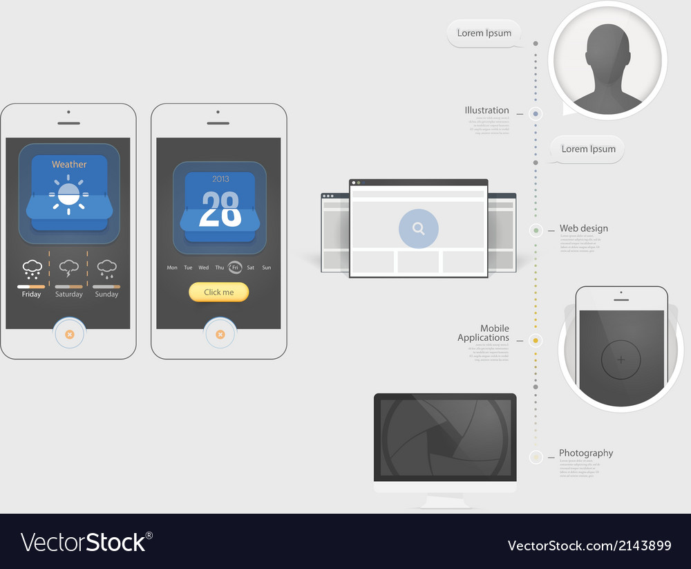 Communication web design elements Royalty Free Vector Image