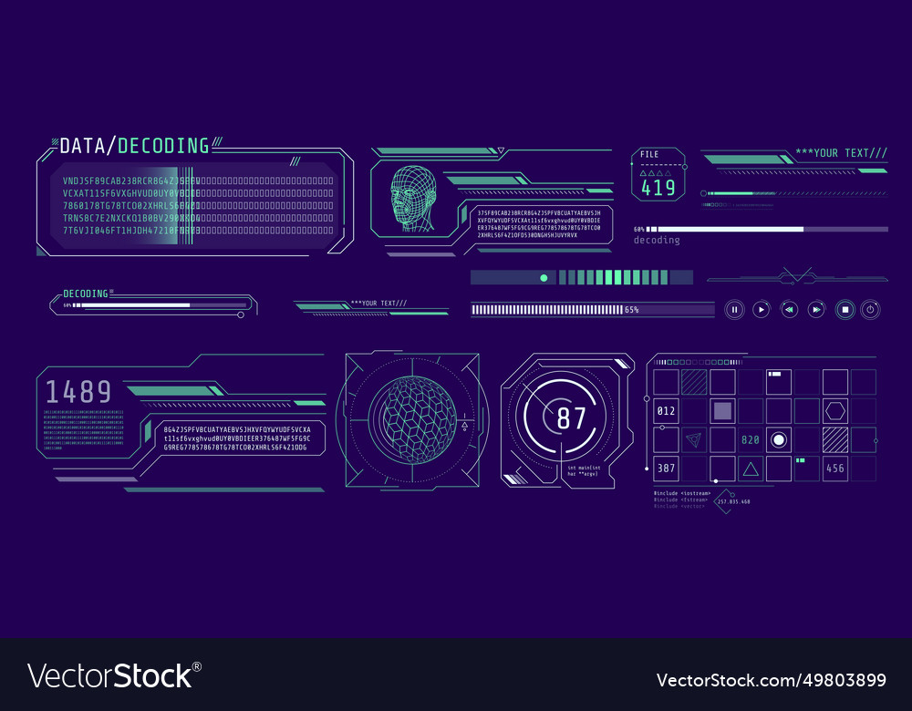 Hud interface design for decoding big data Vector Image Hud interface design for decoding big data Vector Image