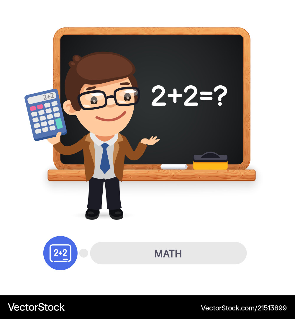 Math teacher at school blackboard Royalty Free Vector Image