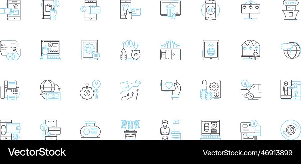 Retail therapy linear icons set shopping therapy Vector Image