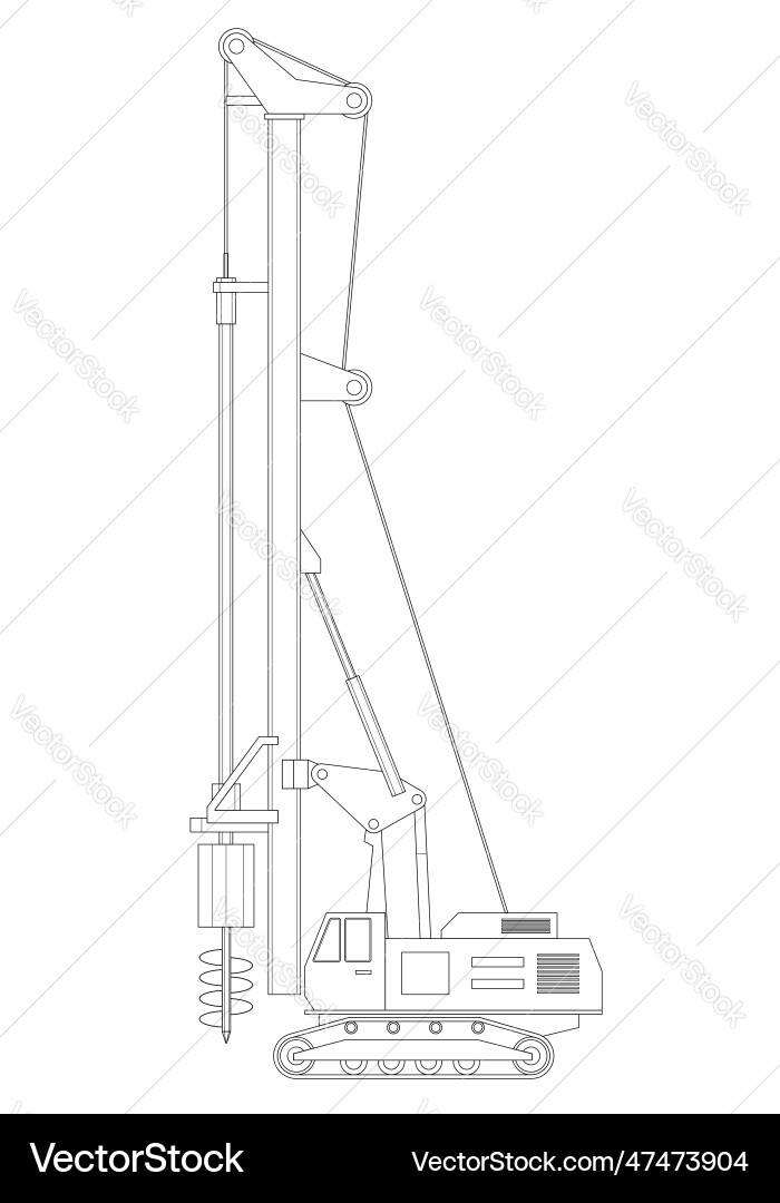 Drilling tractor working in the mine equipment Vector Image