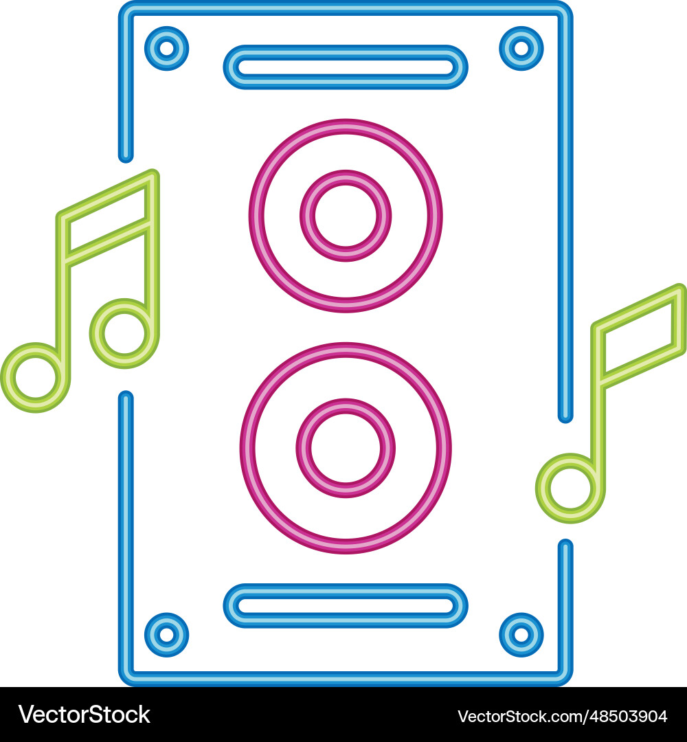 Speaker Music Neon Audio Icon Royalty Free Vector Image
