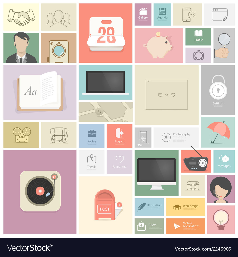 Communication web design elements Royalty Free Vector Image