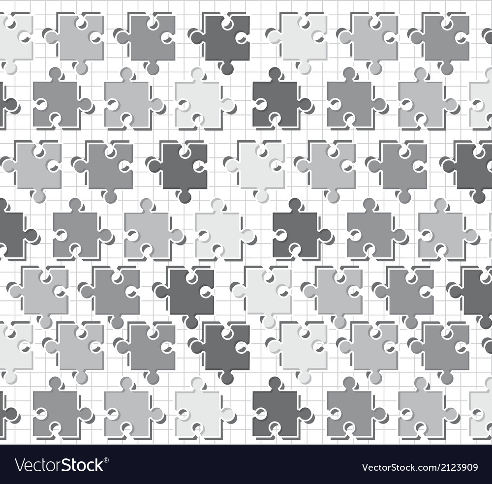 Gray puzzles over paper notebook pattern Vector Image