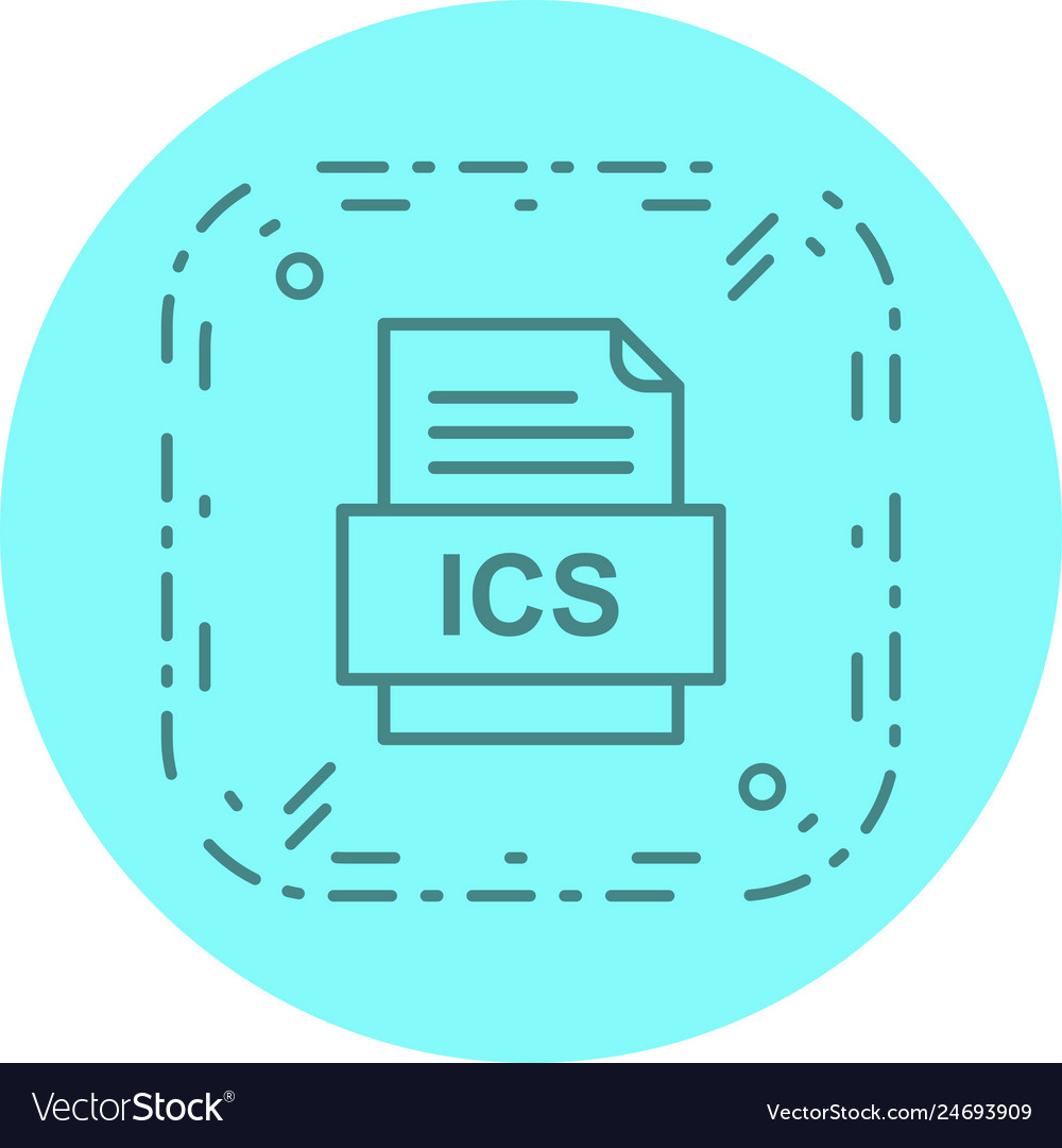 Ics file document icon Royalty Free Vector Image