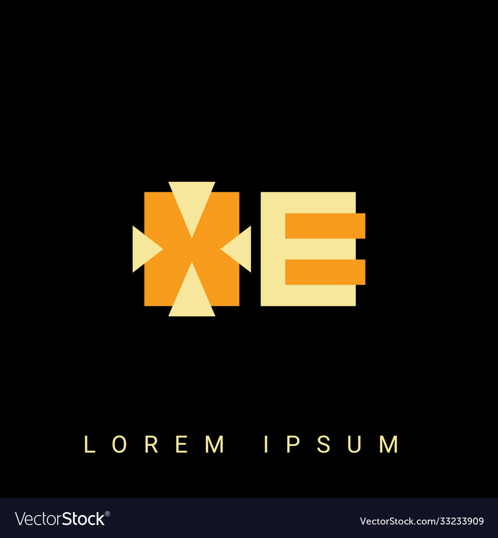 Modern creative shaped xe ex x e logo initial Vector Image