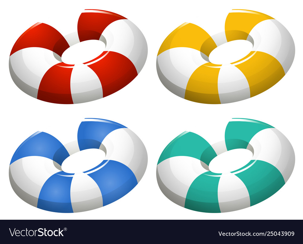 Set inflatable ring Royalty Free Vector Image - VectorStock
