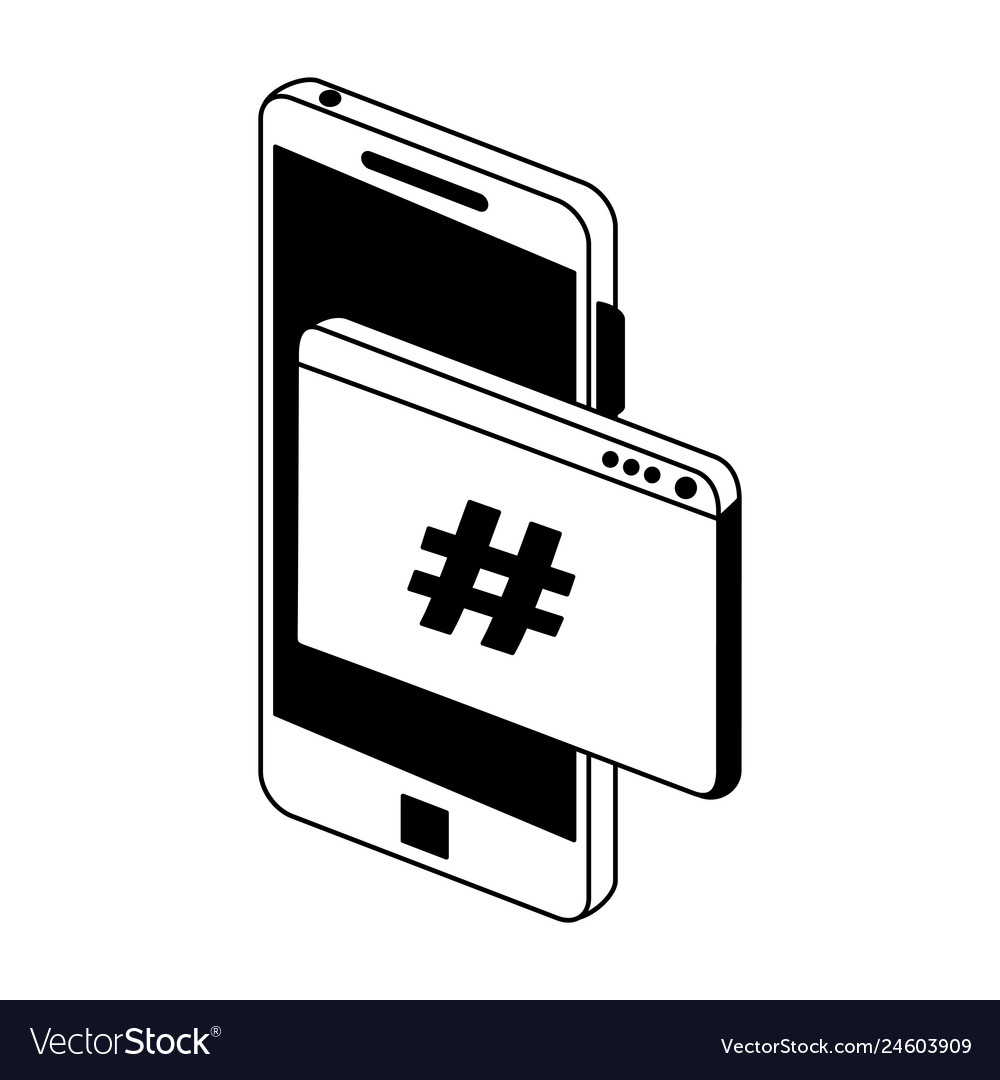 Smartphone programming code symbol in black Vector Image