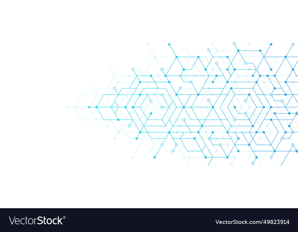 Abstract Technology Lines And Dots Connection Vector Image