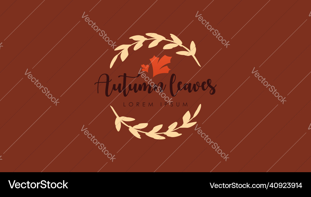 Autumn logo design concept isolated in black Vector Image