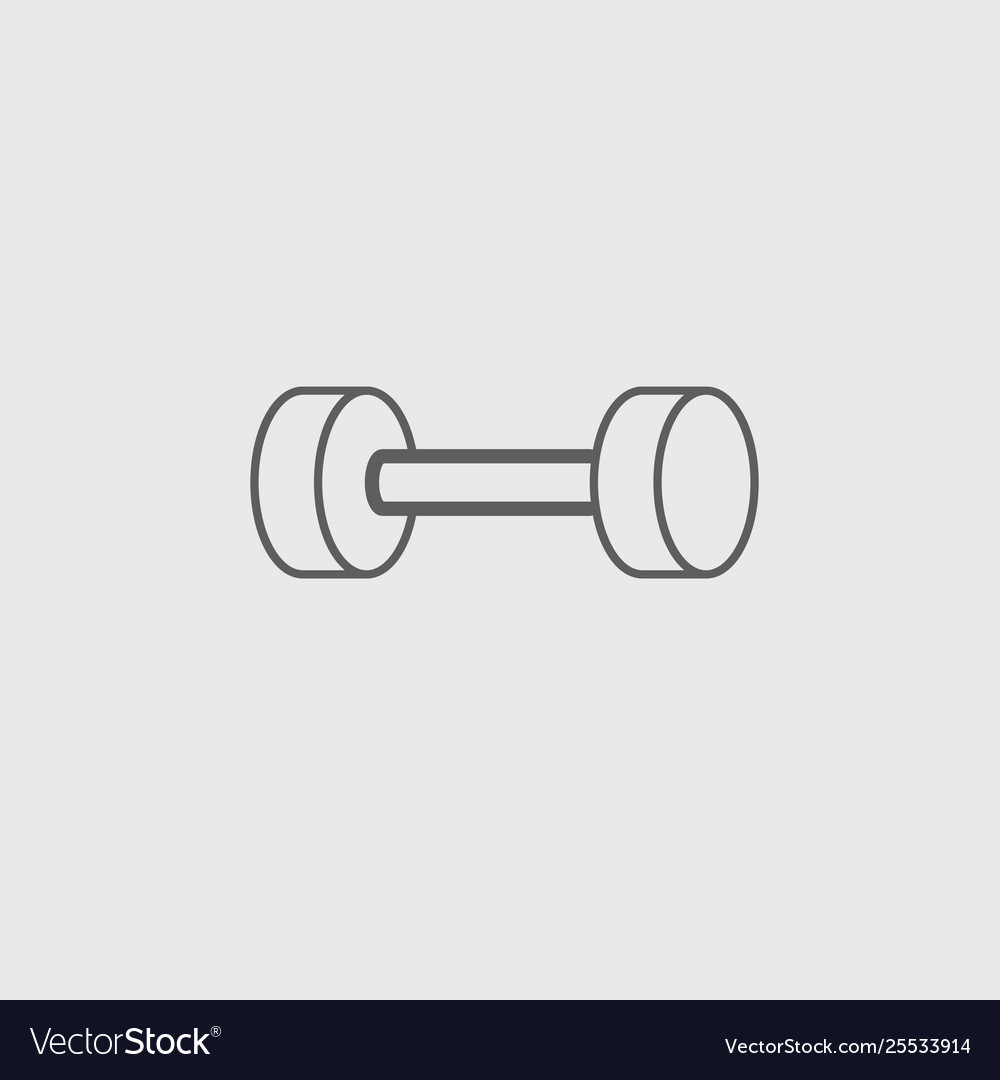 Black line gym dumbbell icon Royalty Free Vector Image