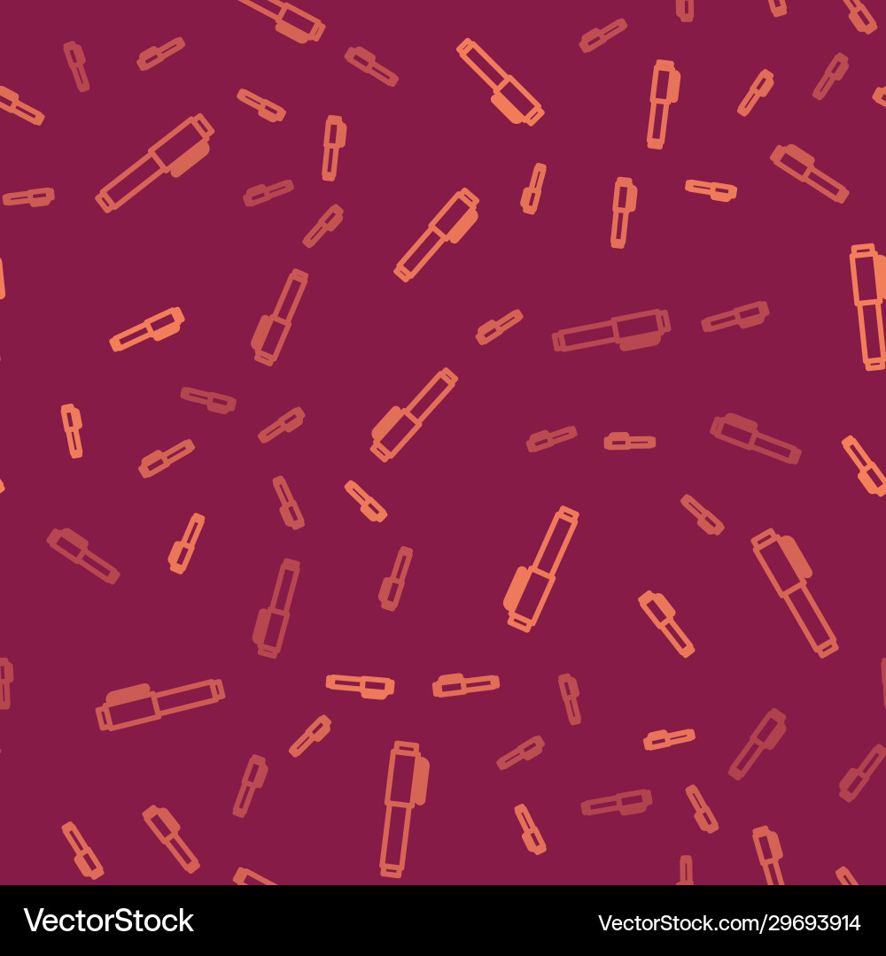 Brown line pen icon isolated seamless pattern Vector Image