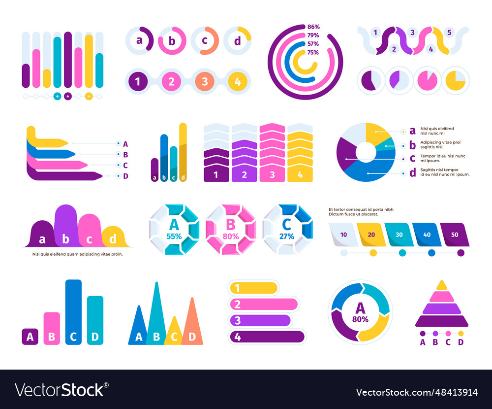 Business data charts financial and economic bar Vector Image