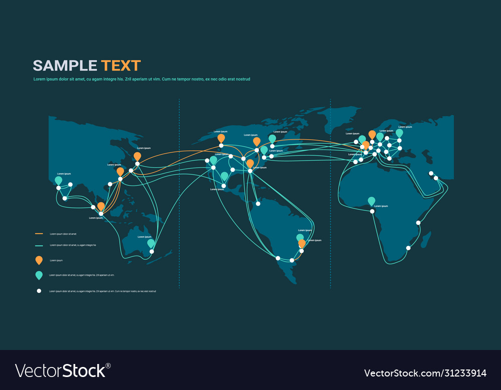 Global network cable connections and information Vector Image Global network cable connections and information Vector Image