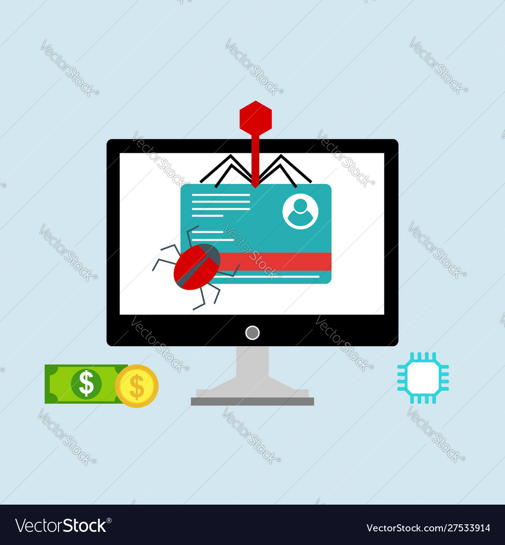 Hacker activity computeralert notification Vector Image
