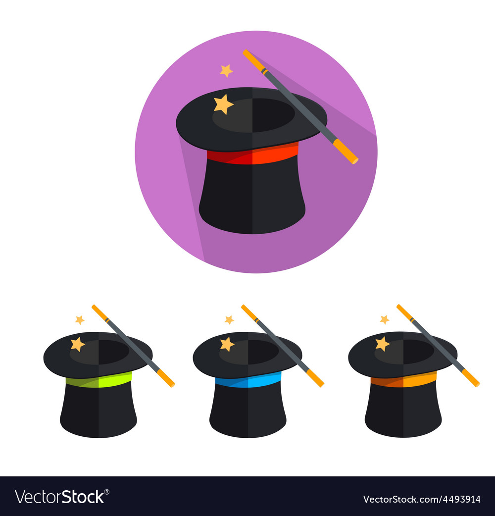 Magic hat icon set Royalty Free Vector Image - VectorStock