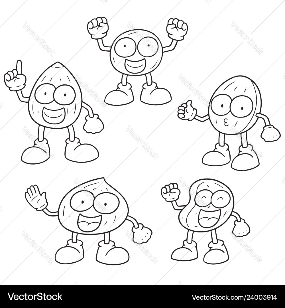 Set of beans cartoon Royalty Free Vector Image