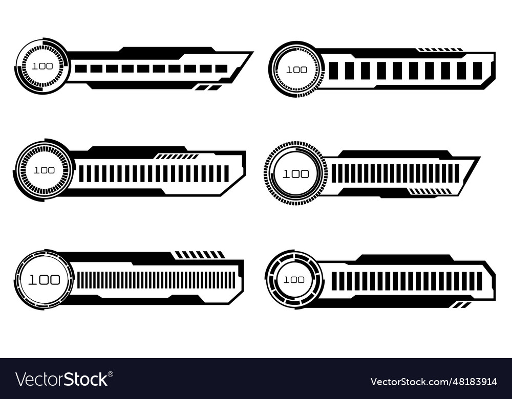 Set of hud modern loading progress bars user Vector Image