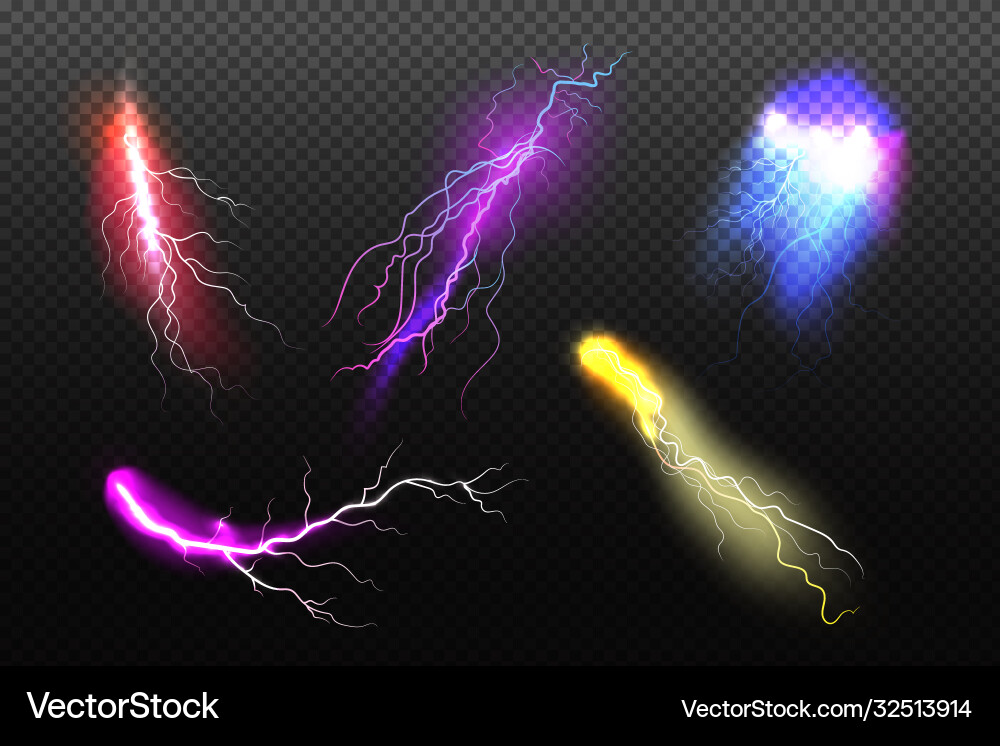 Sparkling lightning on black backgroundbright Vector Image