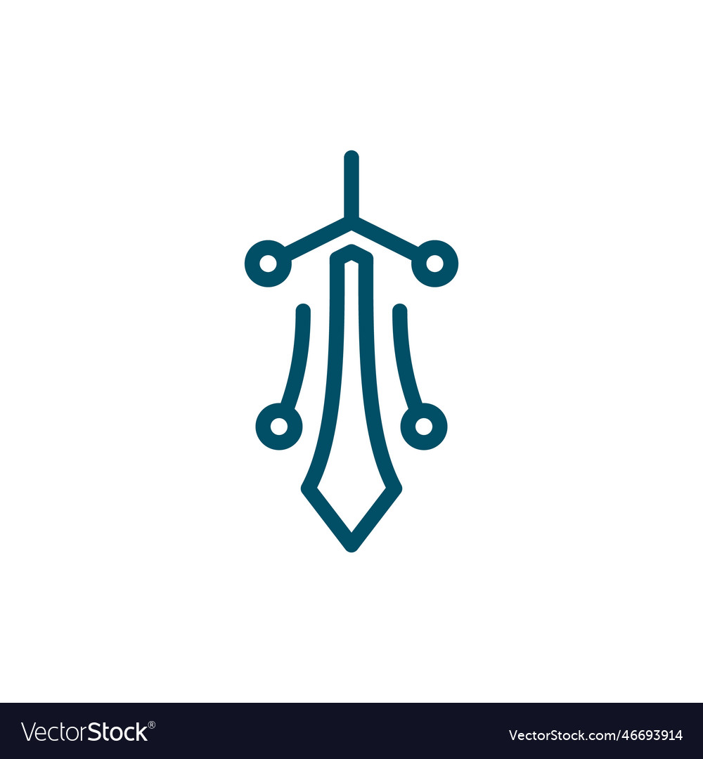 Sword tech line simplicity creative logo Vector Image