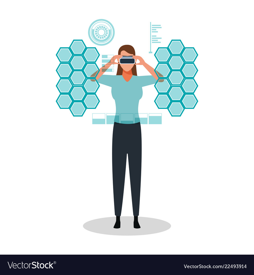 Virtual reality technology Royalty Free Vector Image