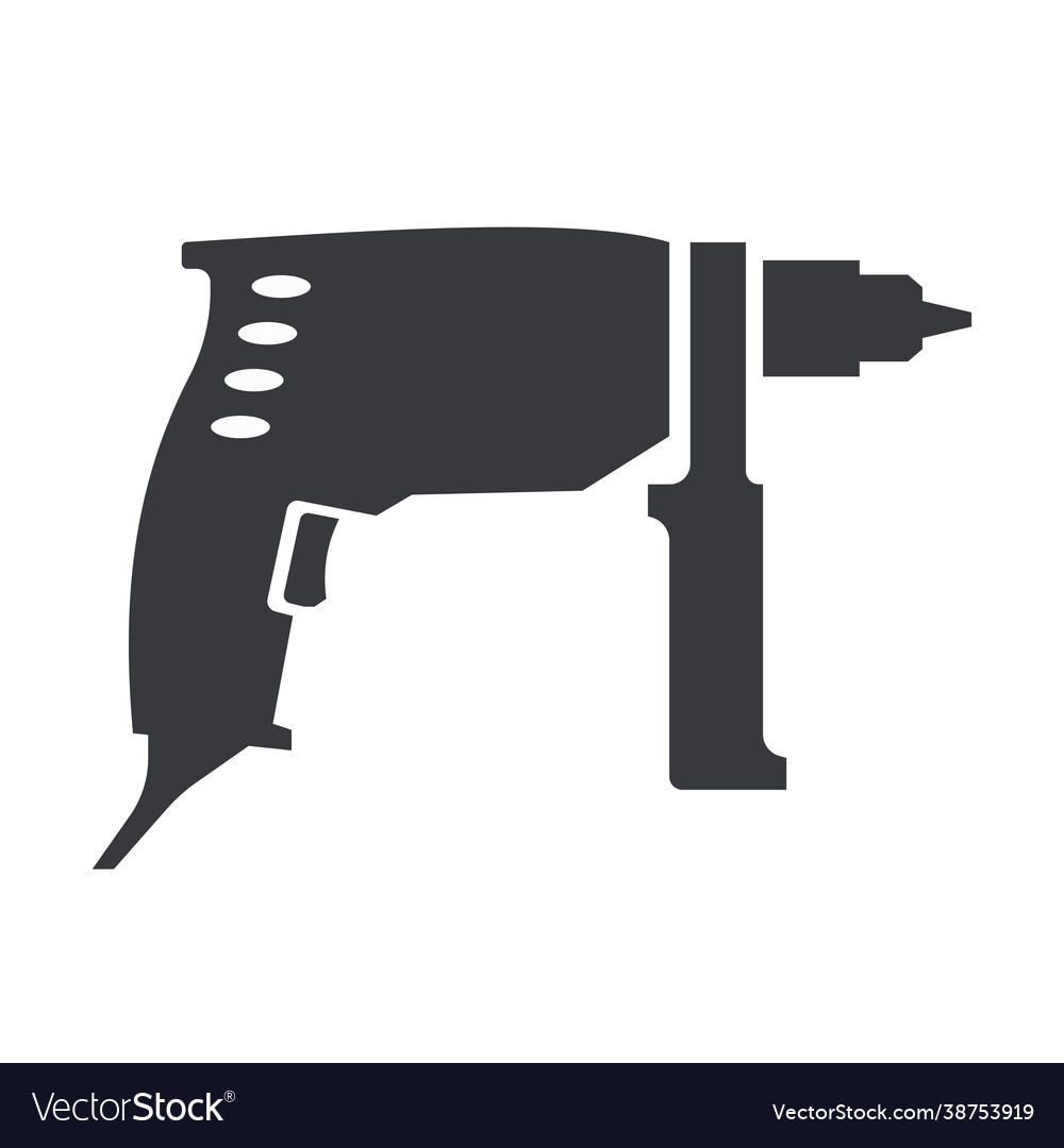 Black filled hammer drill icon isolated Royalty Free Vector Black filled hammer drill icon isolated Royalty Free Vector