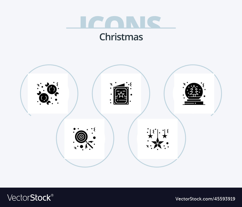 Christmas glyph icon pack 5 icon design tree snow Vector Image