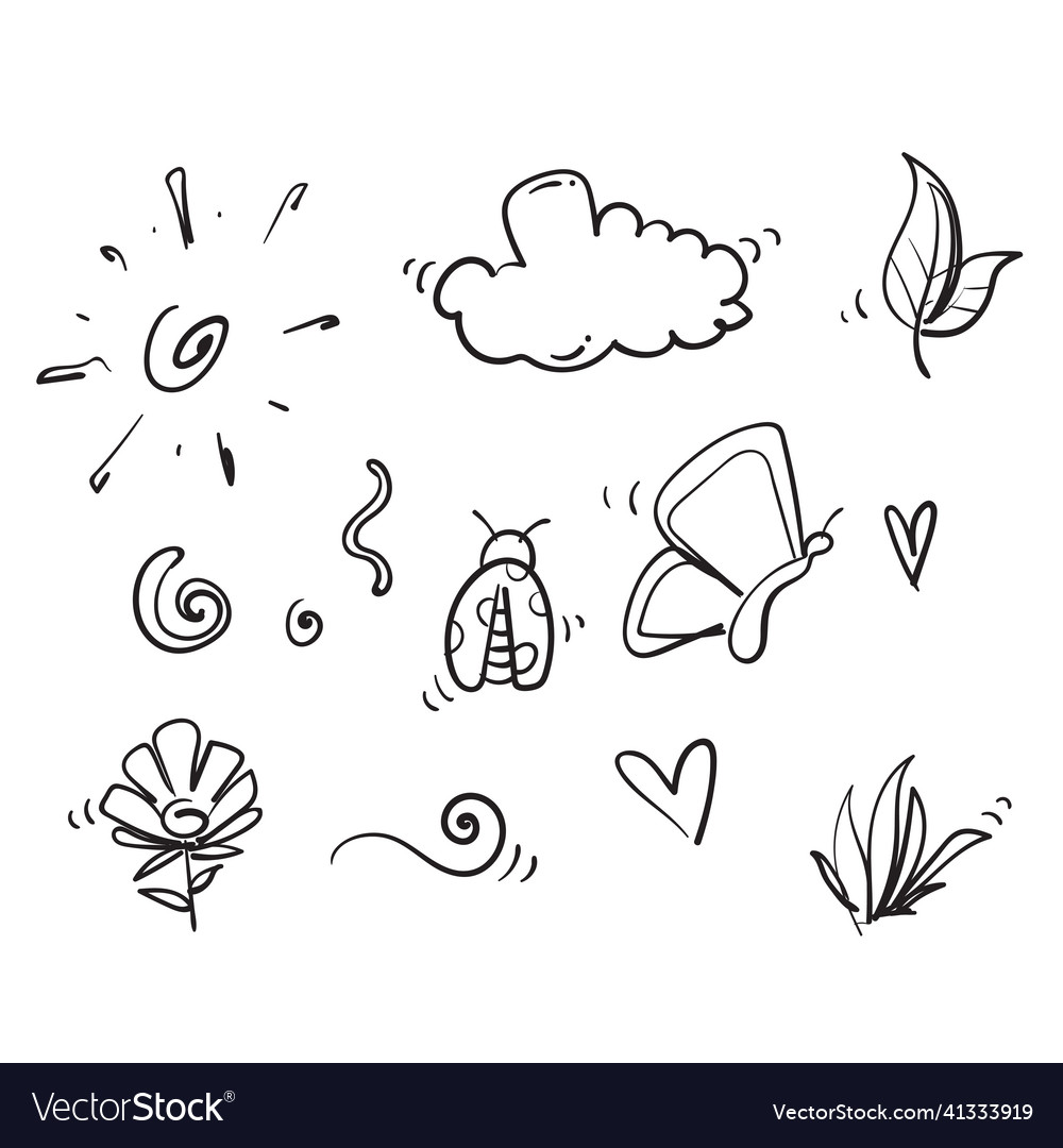 Hand drawn doodle spring element Royalty Free Vector Image