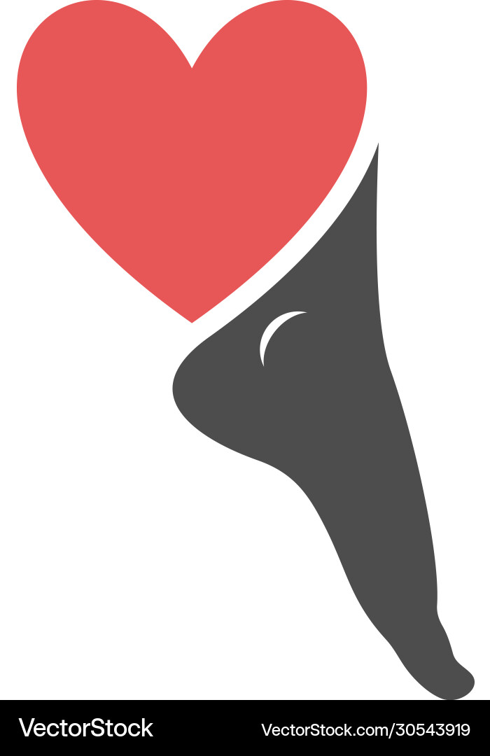 Love foot logo template creative foot logo Vector Image