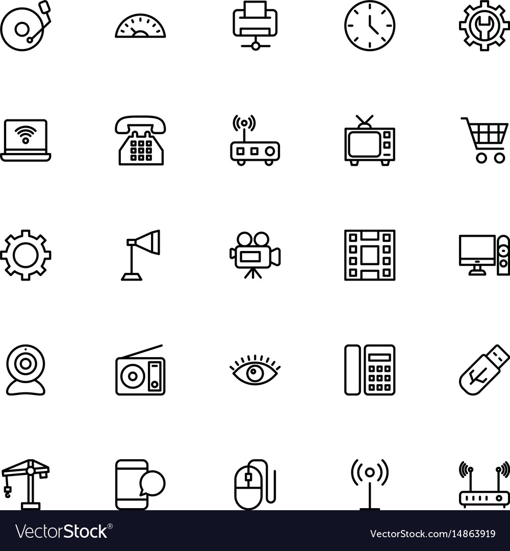 Science and technology line icons 4 Royalty Free Vector