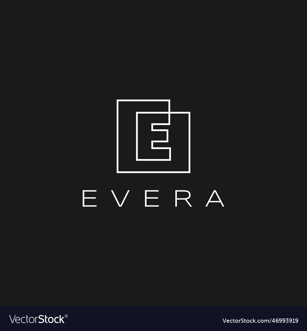 Square e letter initial lettermark continuous Vector Image