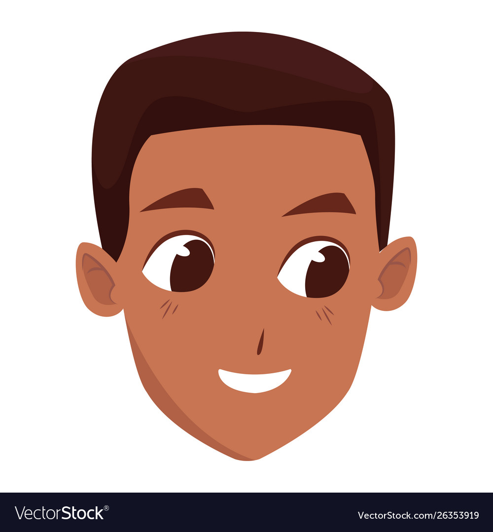 Young man face smiling cartoon isolated Royalty Free Vector Young man face smiling cartoon isolated Royalty Free Vector