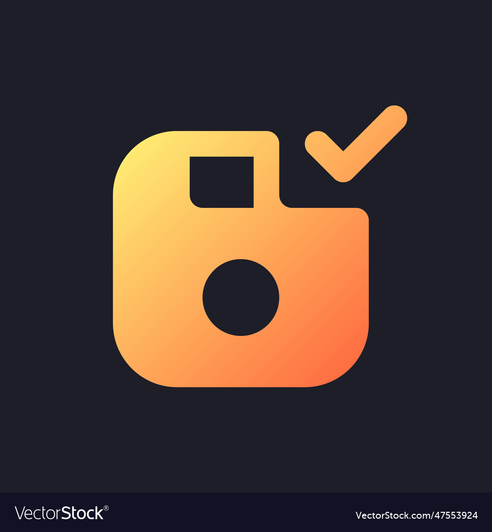Apply Saving Orange Solid Gradient Ui Icon Vector Image