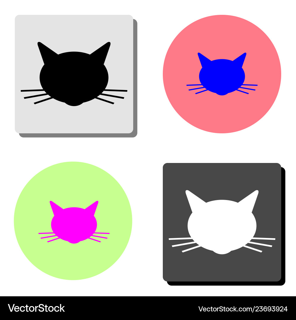 Cat head flat icon Royalty Free Vector Image - VectorStock