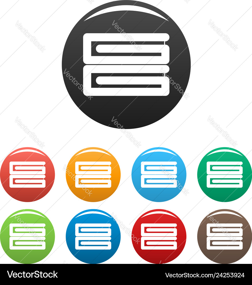 Clothes stack icons set color Royalty Free Vector Image
