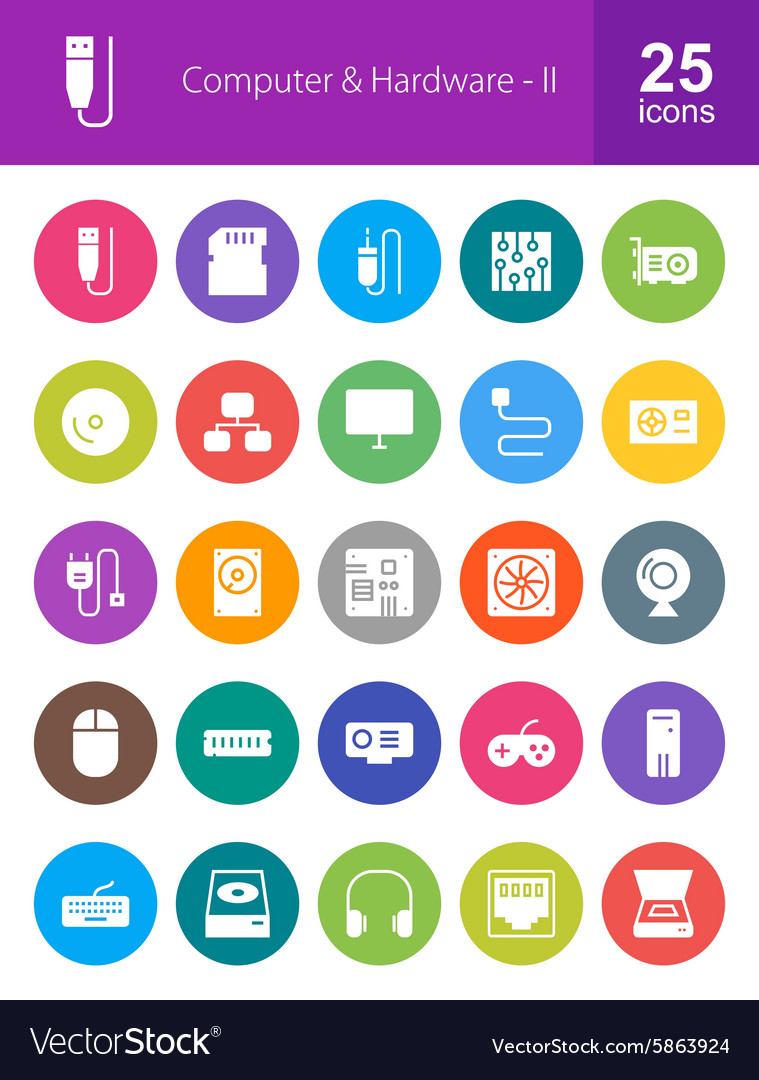 Computer and Hardware Royalty Free Vector Image