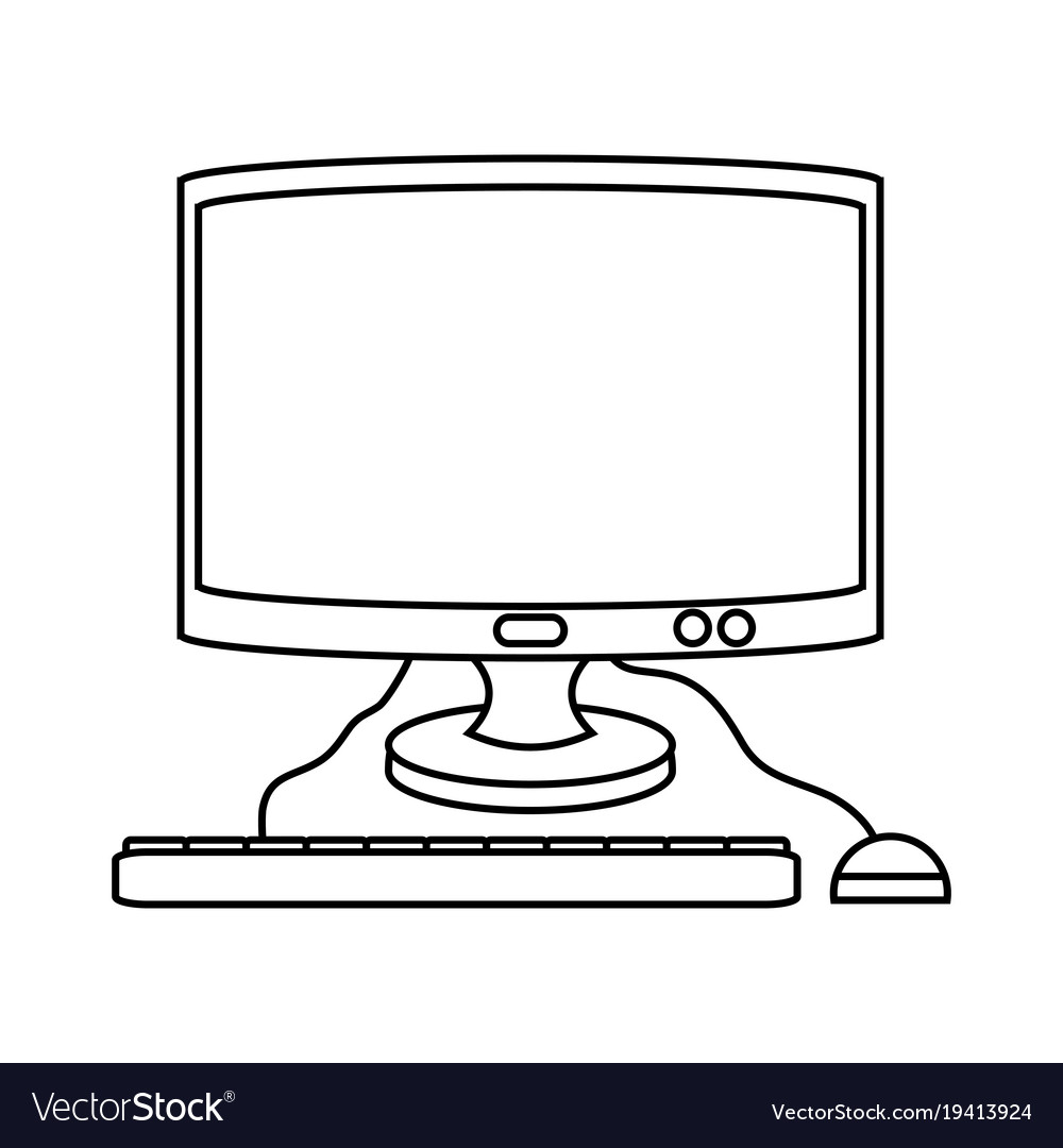 Computer device icon Royalty Free Vector Image