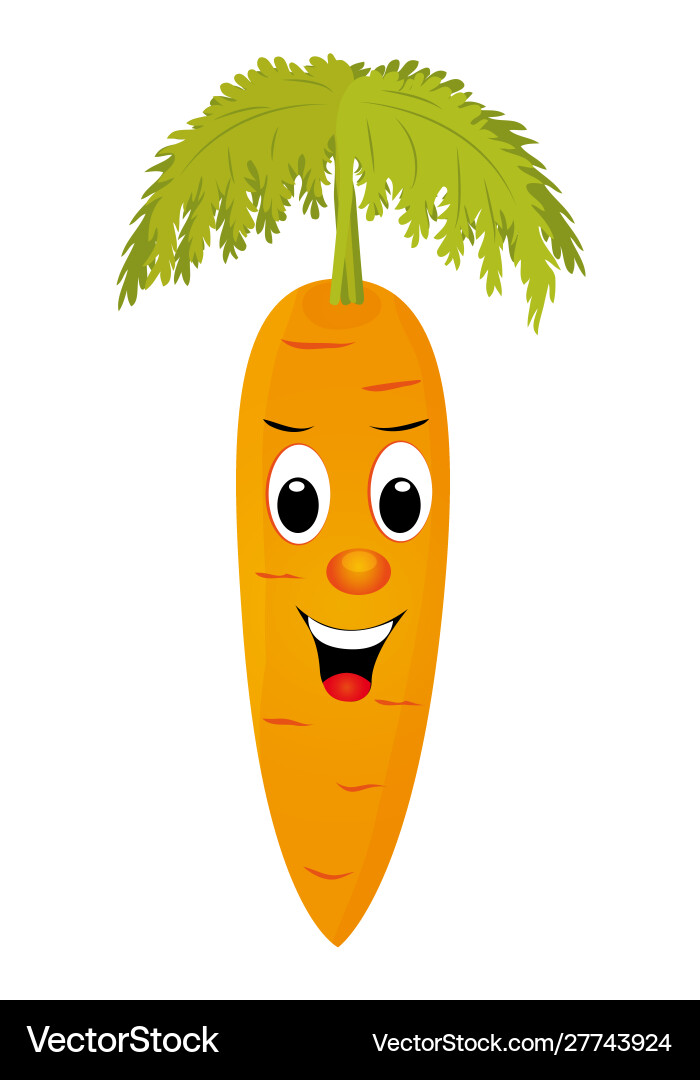 Cute funny carrot isolated on white background Vector Image