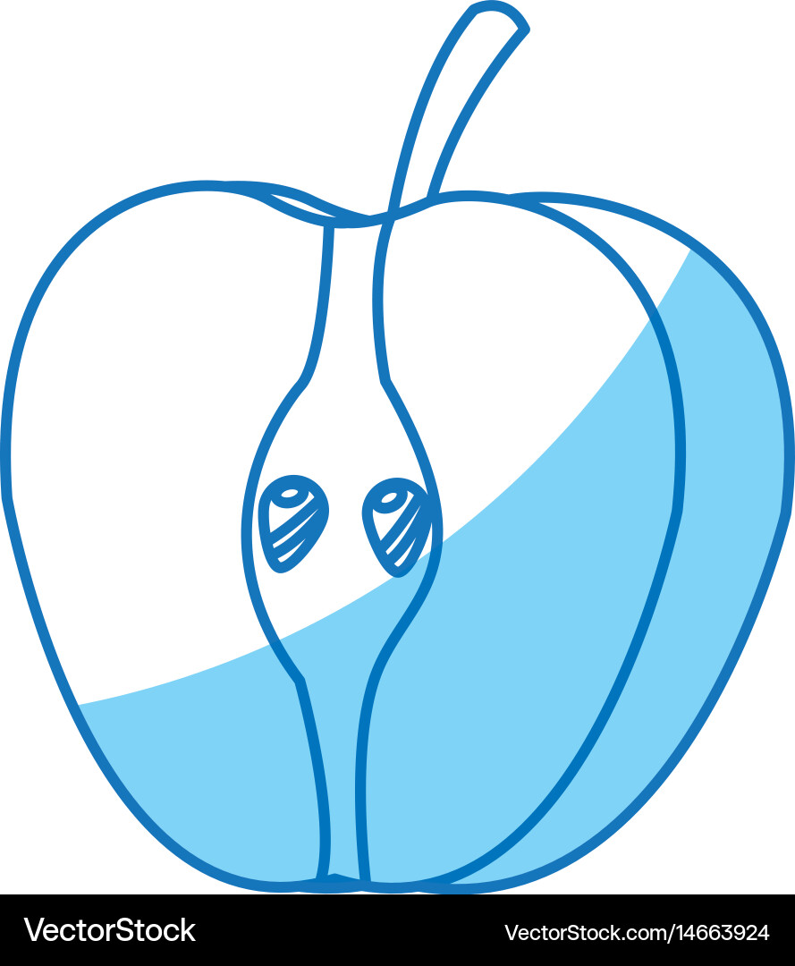 Half apple fresh tasty fruit design Royalty Free Vector