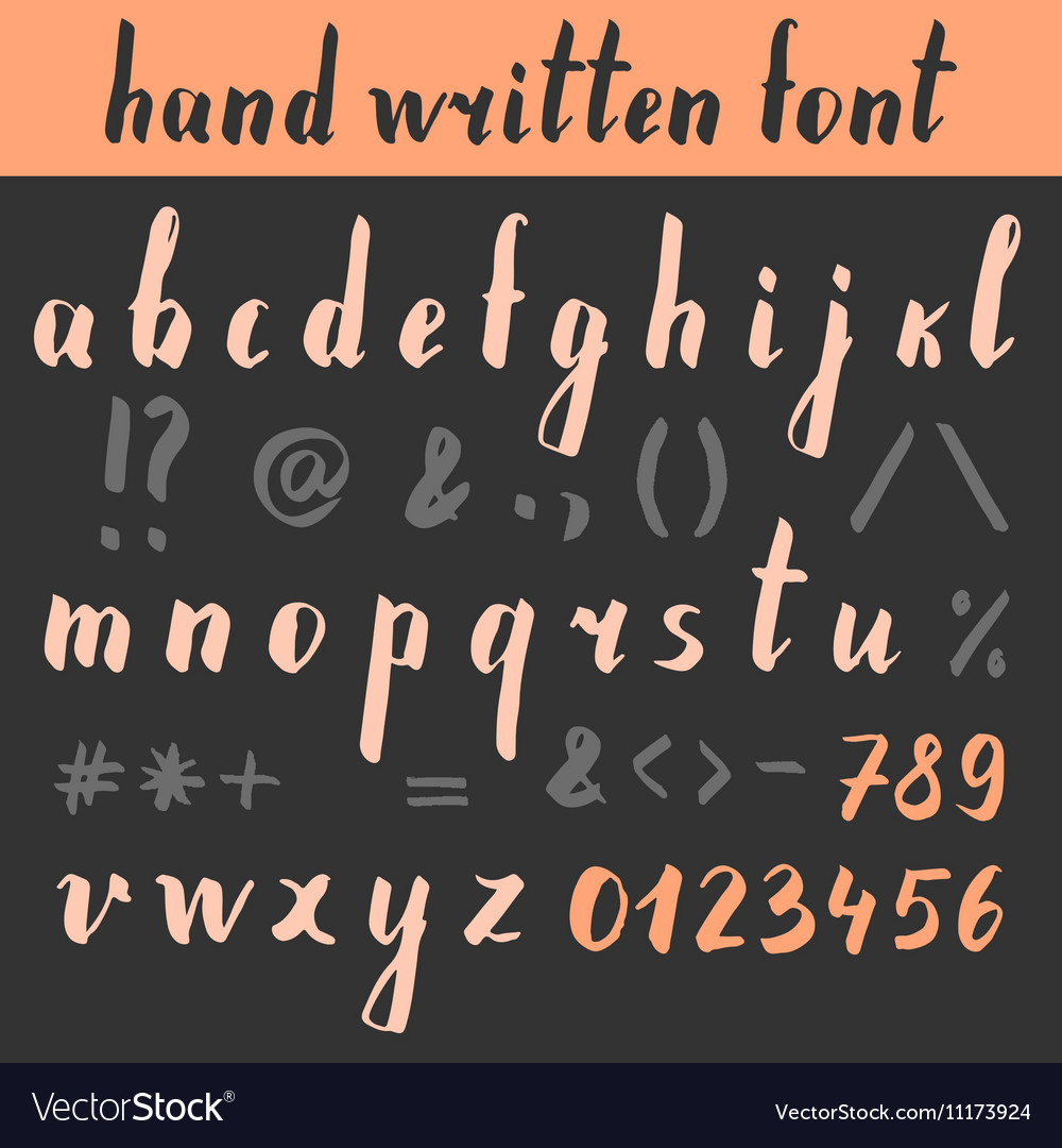 Handwrittenfont Royalty Free Vector Image - VectorStock