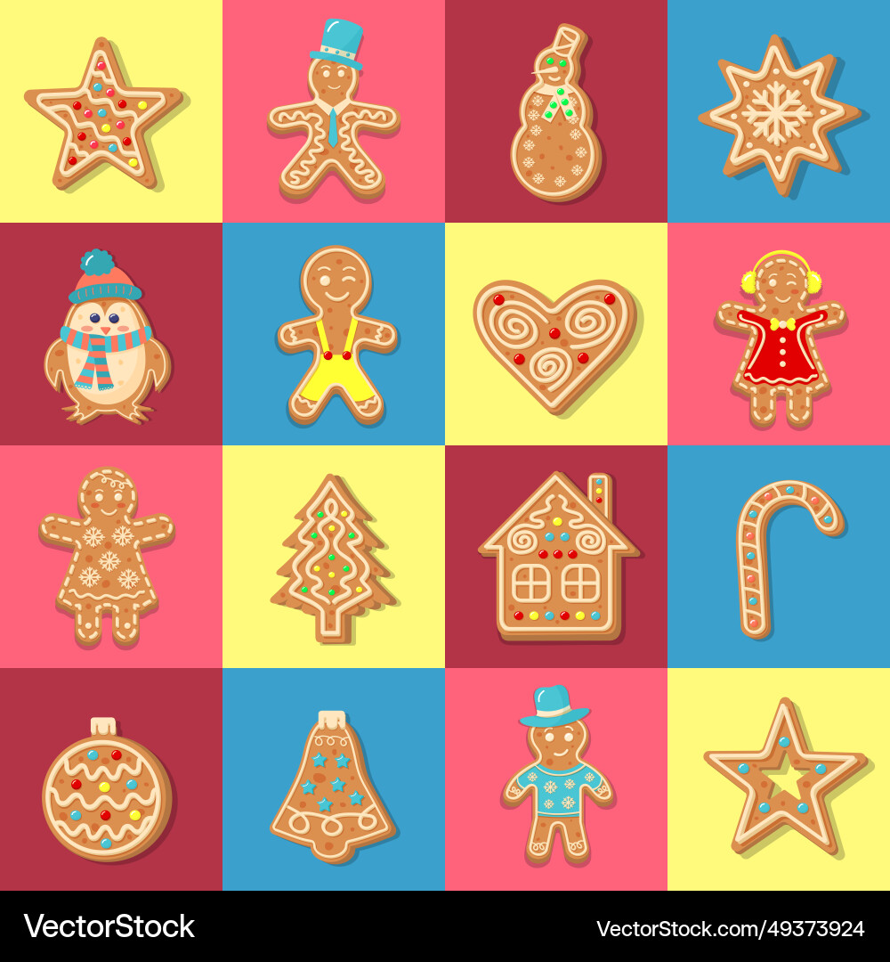 Seamless square pattern with christmas Royalty Free Vector