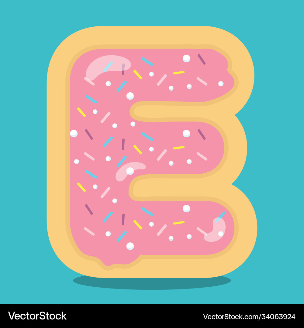 Yummy donut alphabet e 05 Royalty Free Vector Image