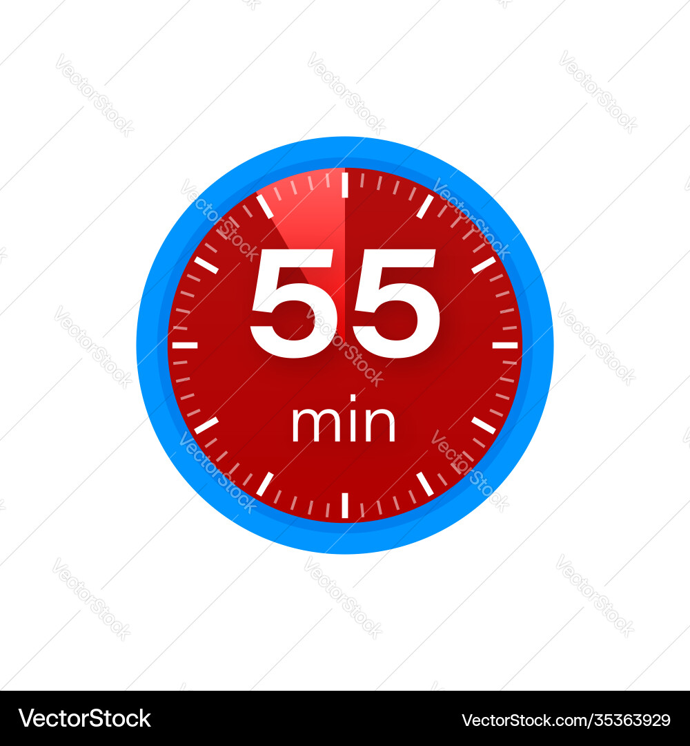 55 minutes stopwatch icon stopwatch Royalty Free Vector