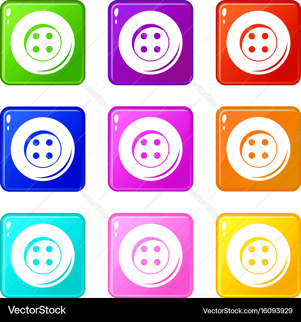 Button for sewing set 9 Royalty Free Vector Image