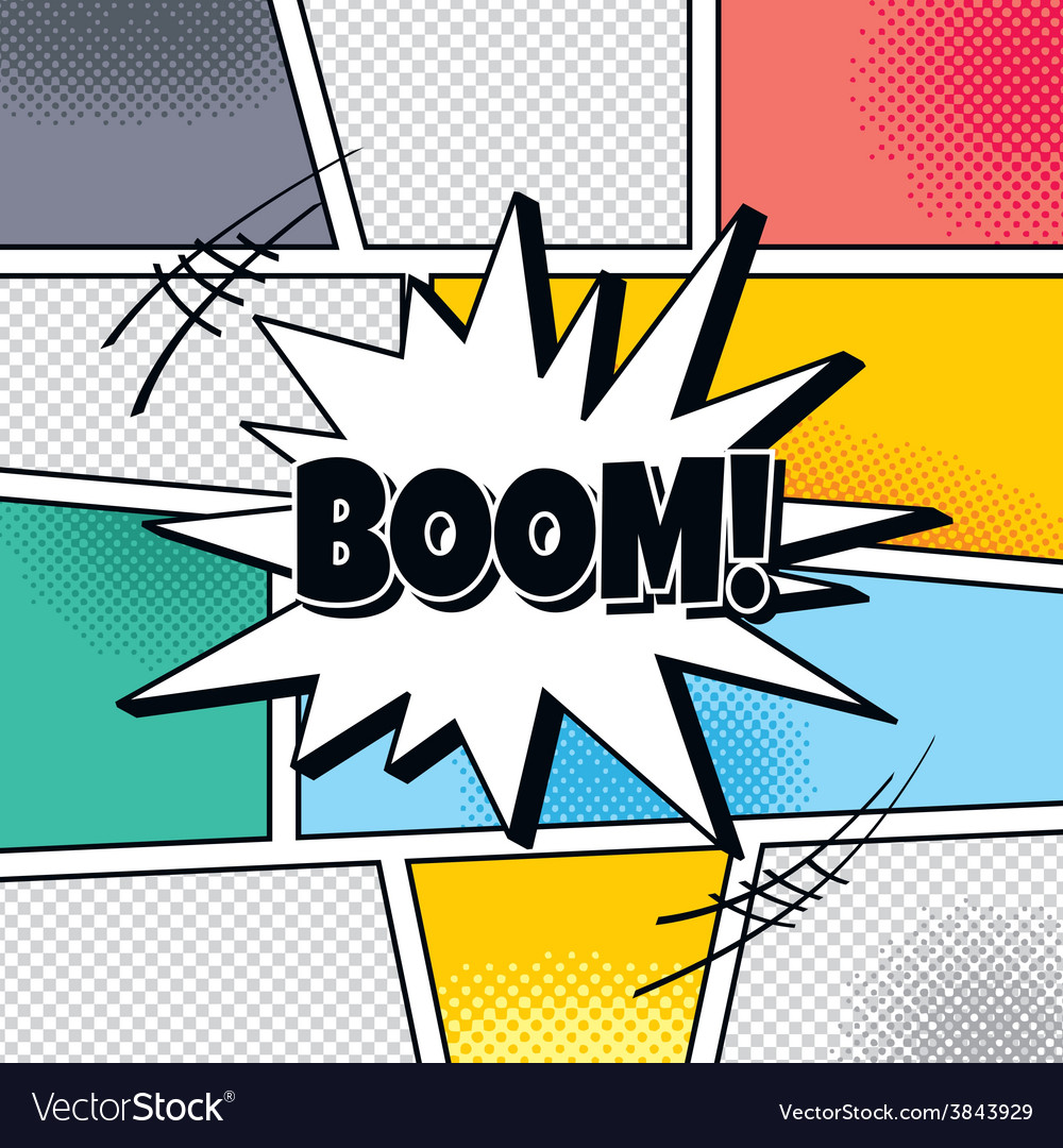 Cartoon theme comic template Royalty Free Vector Image