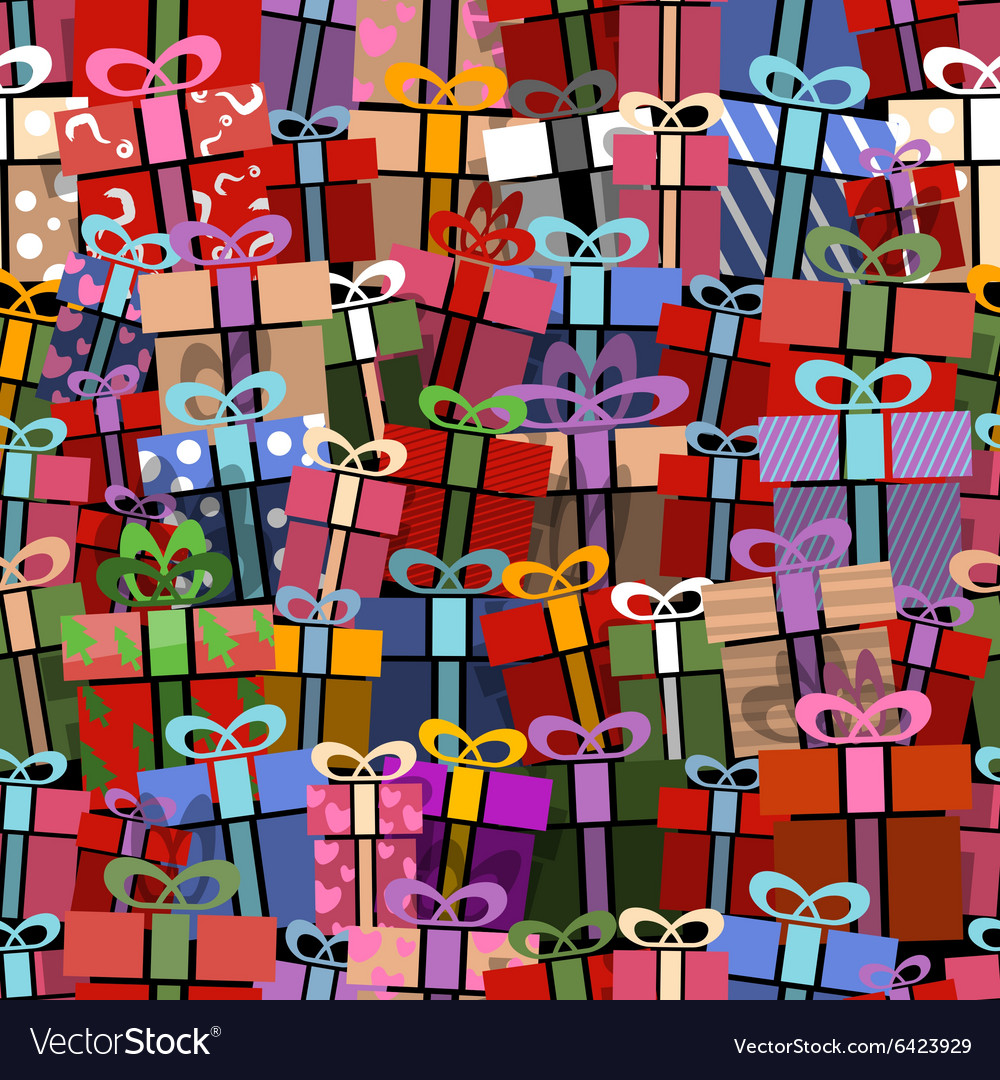 Gift boxes seamless pattern Royalty Free Vector Image