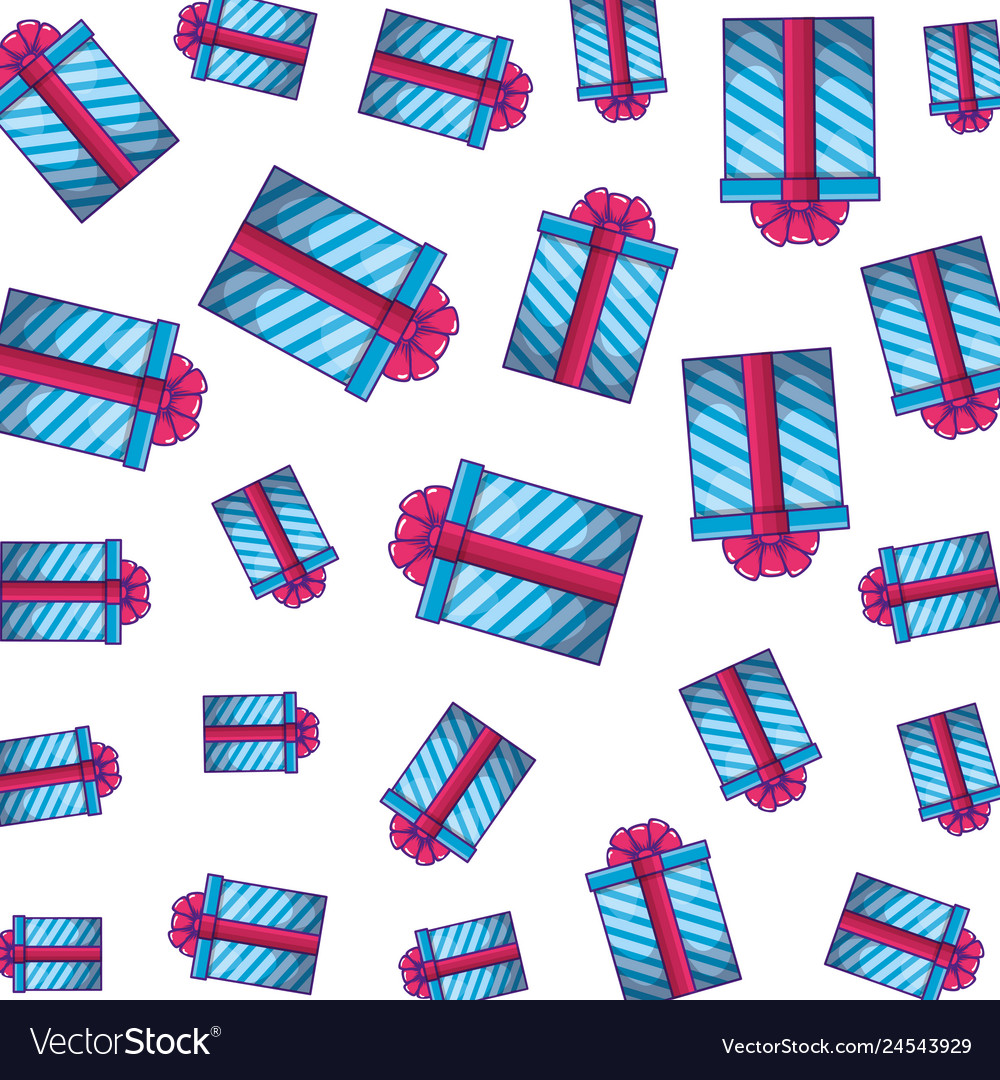 Gifts boxes presents pattern Royalty Free Vector Image